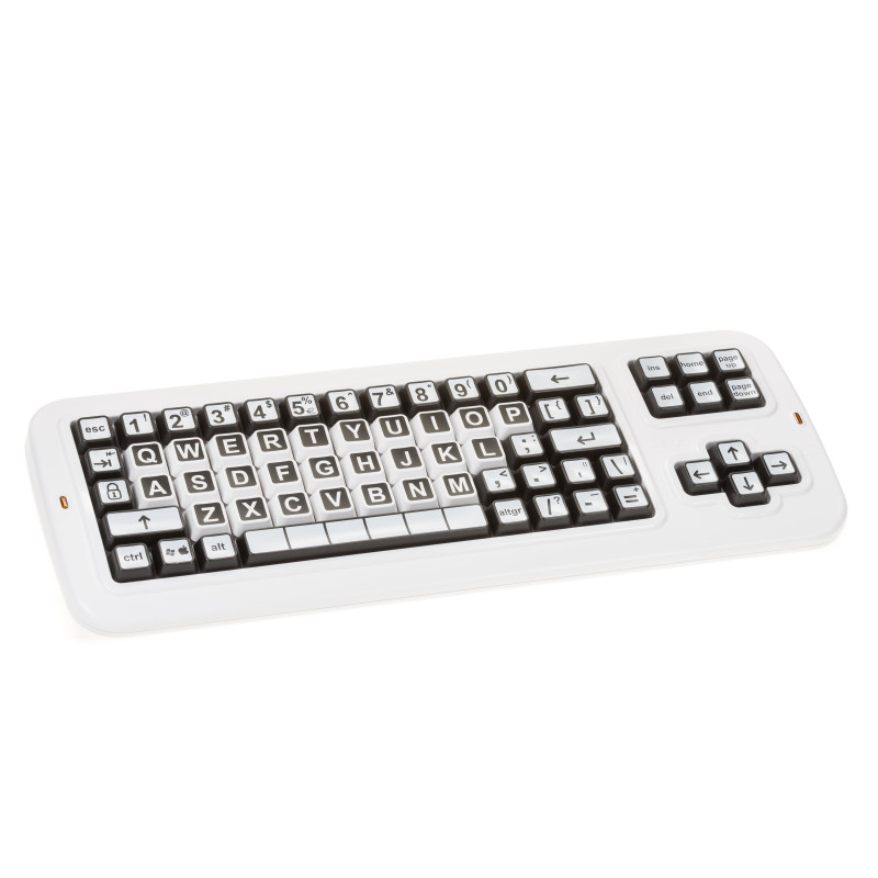 Clevy Keyboard QWERTY Int. Contrast Uppercase BT